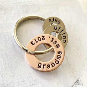 GRANDMA Gift Personalized Christmas Keychain With Grandchild ...