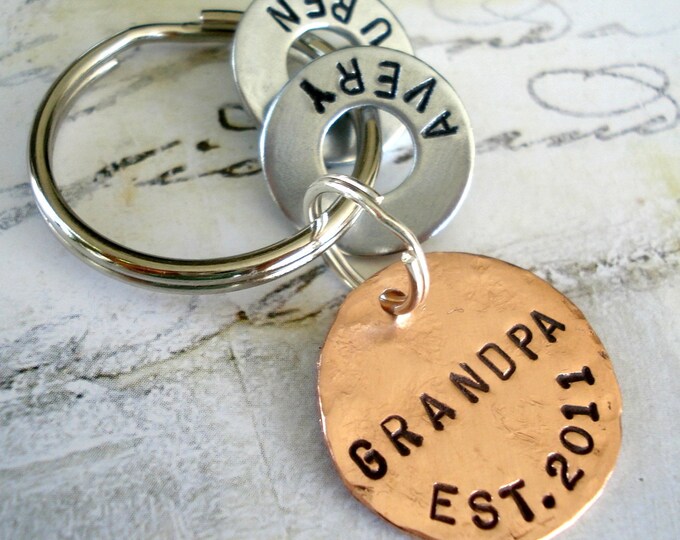 Personalized Grandpa Keychain Grandparent Christmas Birthday - Etsy