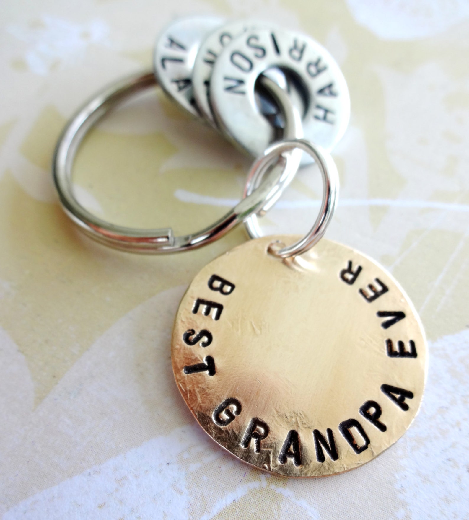 Personalized Grandpa Keychain - Grandparent Christmas Birthday Hand ...