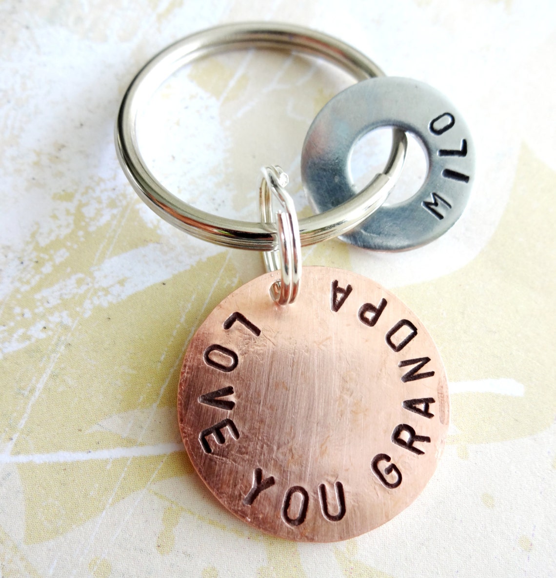 Personalized Grandpa Keychain Grandparent Christmas Birthday Hand ...