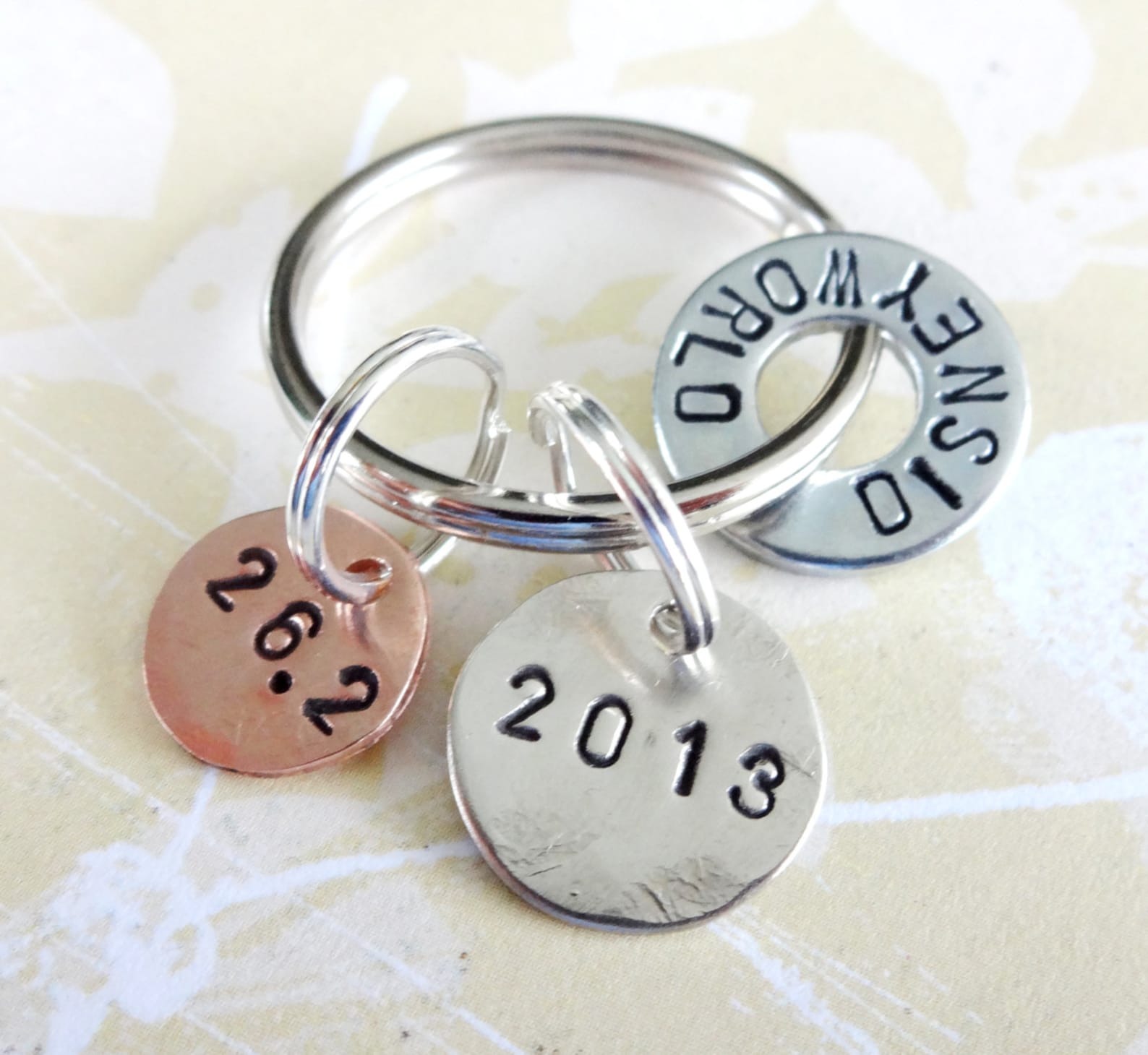 Runners Marathon Key Chain With Hardware Washer Nickel Silver - Etsy