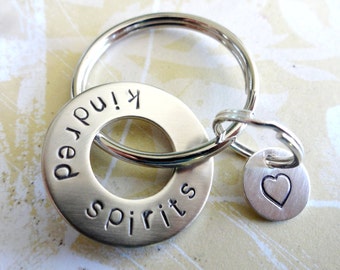 NAMASTE Hand Stamped Copper Heart Key Chain With Sterling - Etsy