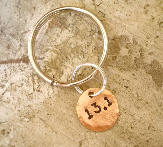 Runners Half Marathon Key Chain With Copper Disc | Etsy