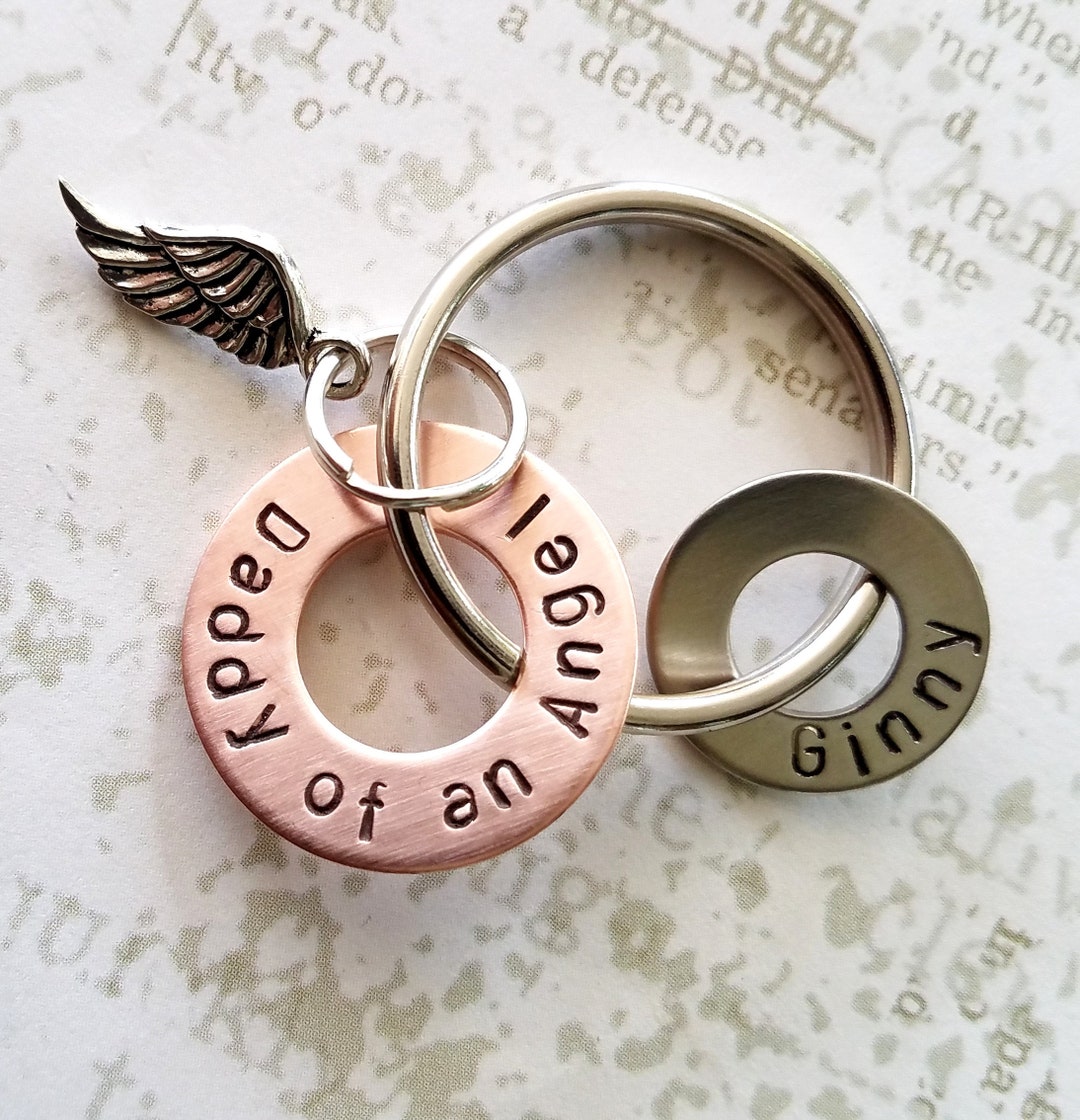 Memorial Gift for Loss of Baby - Daddy of an Angel Keychain ...