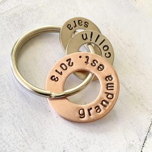 GRANDMA Gift Personalized Christmas Keychain With Grandchild ...