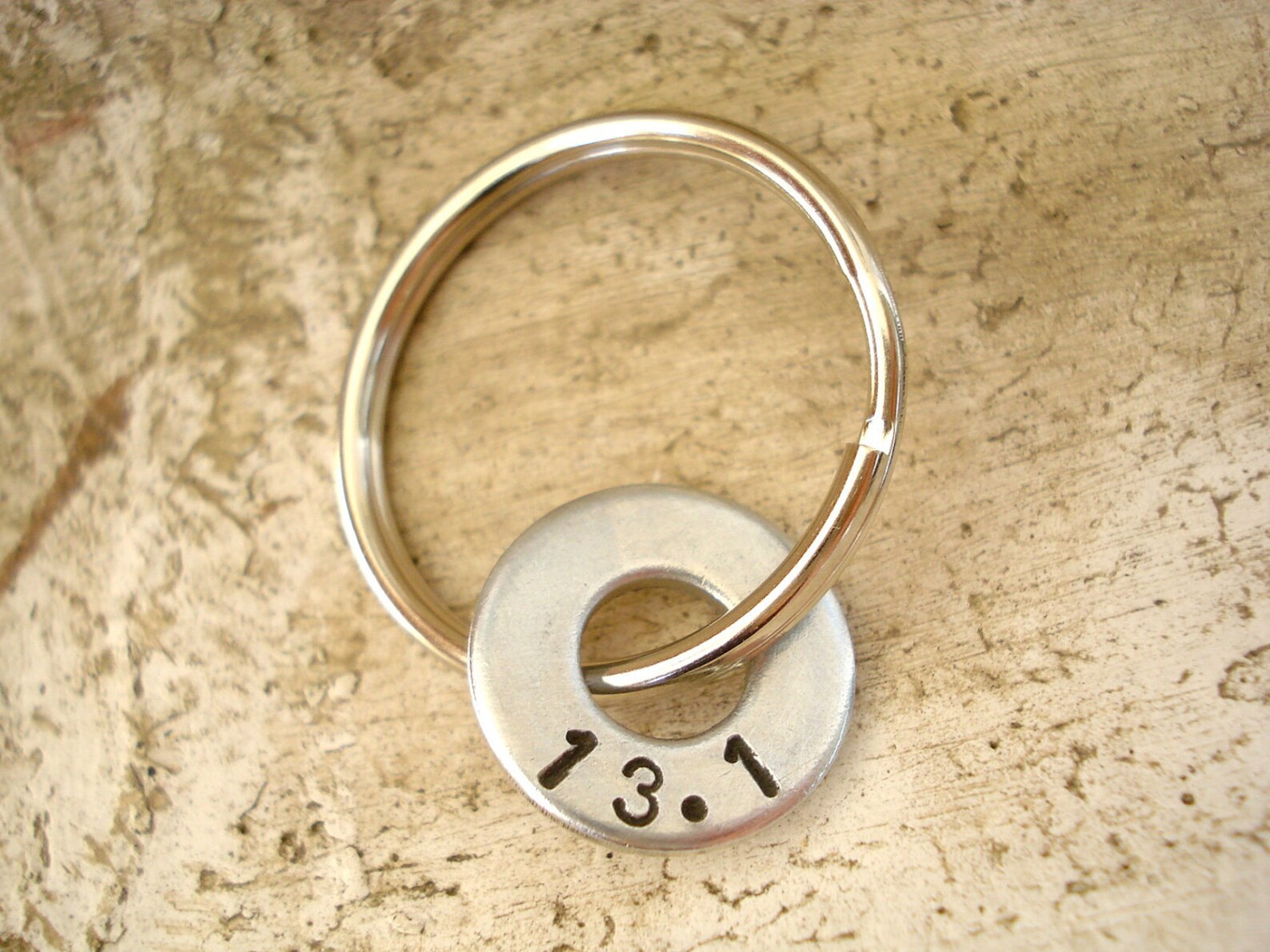 Runners Half Marathon Key Chain With Nickel Silver Washer - Etsy