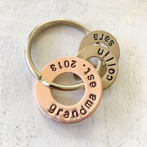 GRANDMA Gift Personalized Christmas Keychain With Grandchild ...