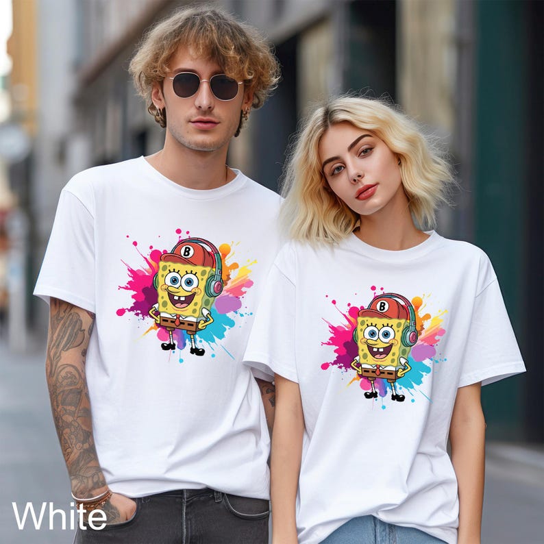 Watercolor Spongebob DTF Transfers, Nostalgia Childhood Cartoon Heat ...
