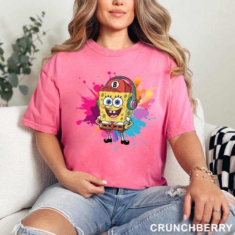 Watercolor Spongebob DTF Transfers, Nostalgia Childhood Cartoon Heat ...