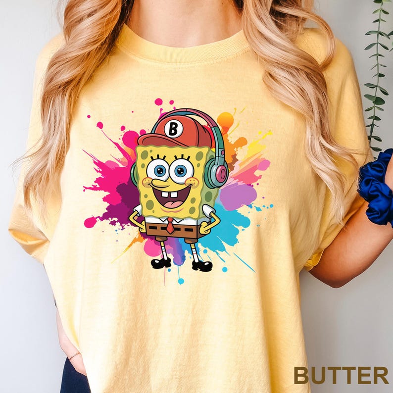 Watercolor Spongebob DTF Transfers, Nostalgia Childhood Cartoon Heat ...