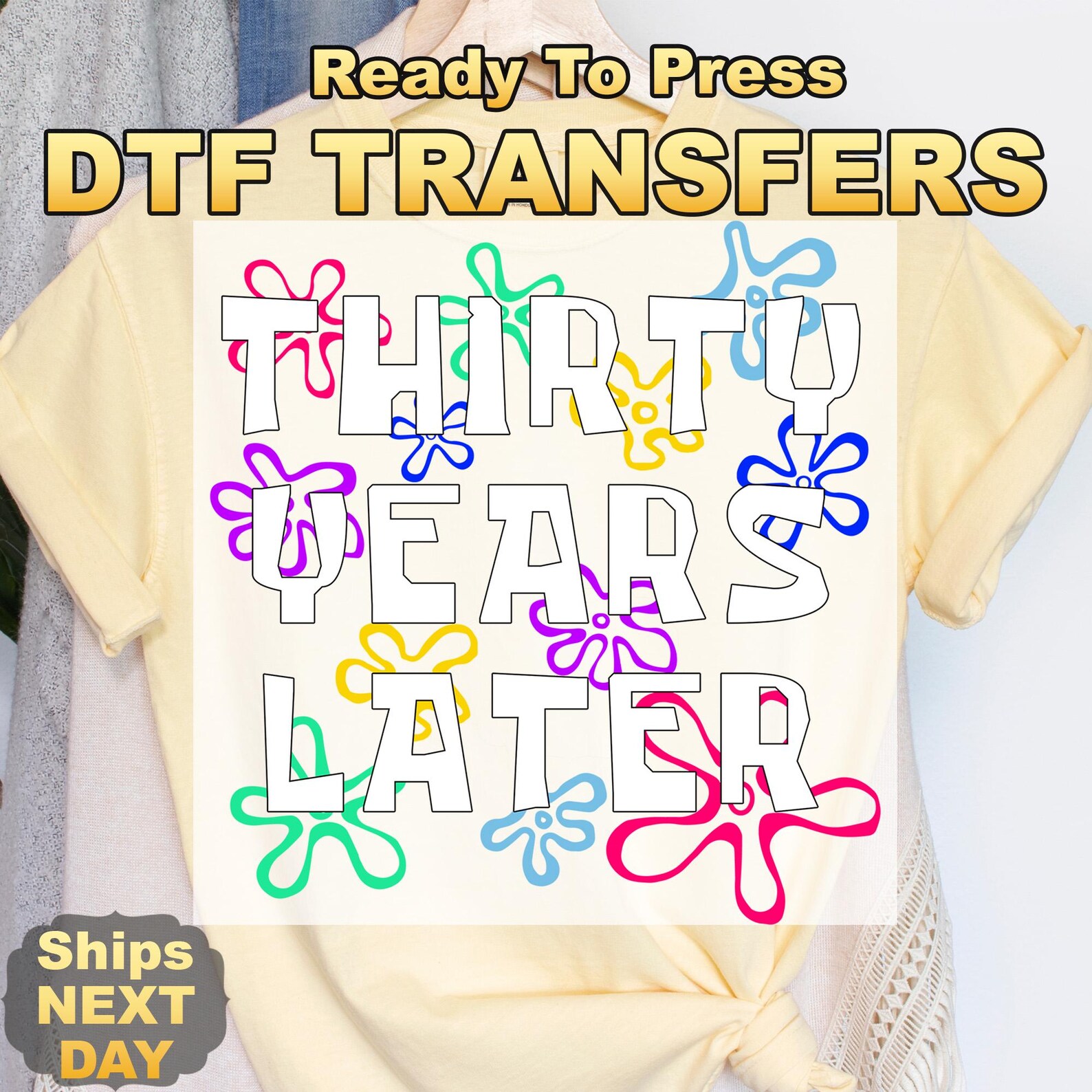 Custom Age Spongebob Birthday DTF Transfers, Years Later Birthday Heat ...