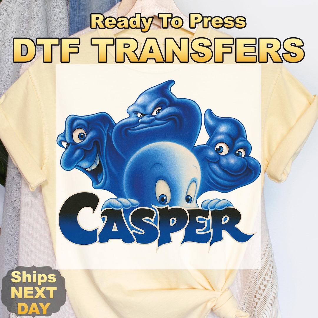 Casper the Friendly Ghost DTF Transfers, Casper Heat Press Transfers ...