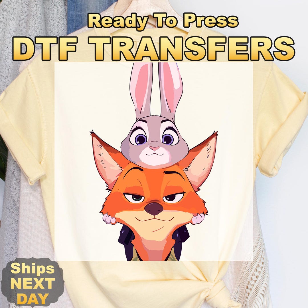 Cute Zootopia Police Badge DTF Transfers, Judy Hopps Heat Press ...