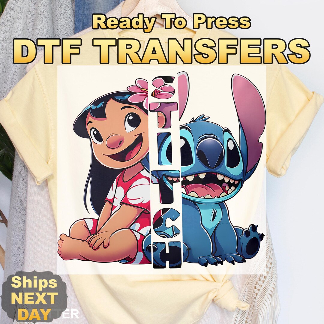 Lilo and Stitch Heat Press Transfer, Disney Stitch Ready to Press DTF ...