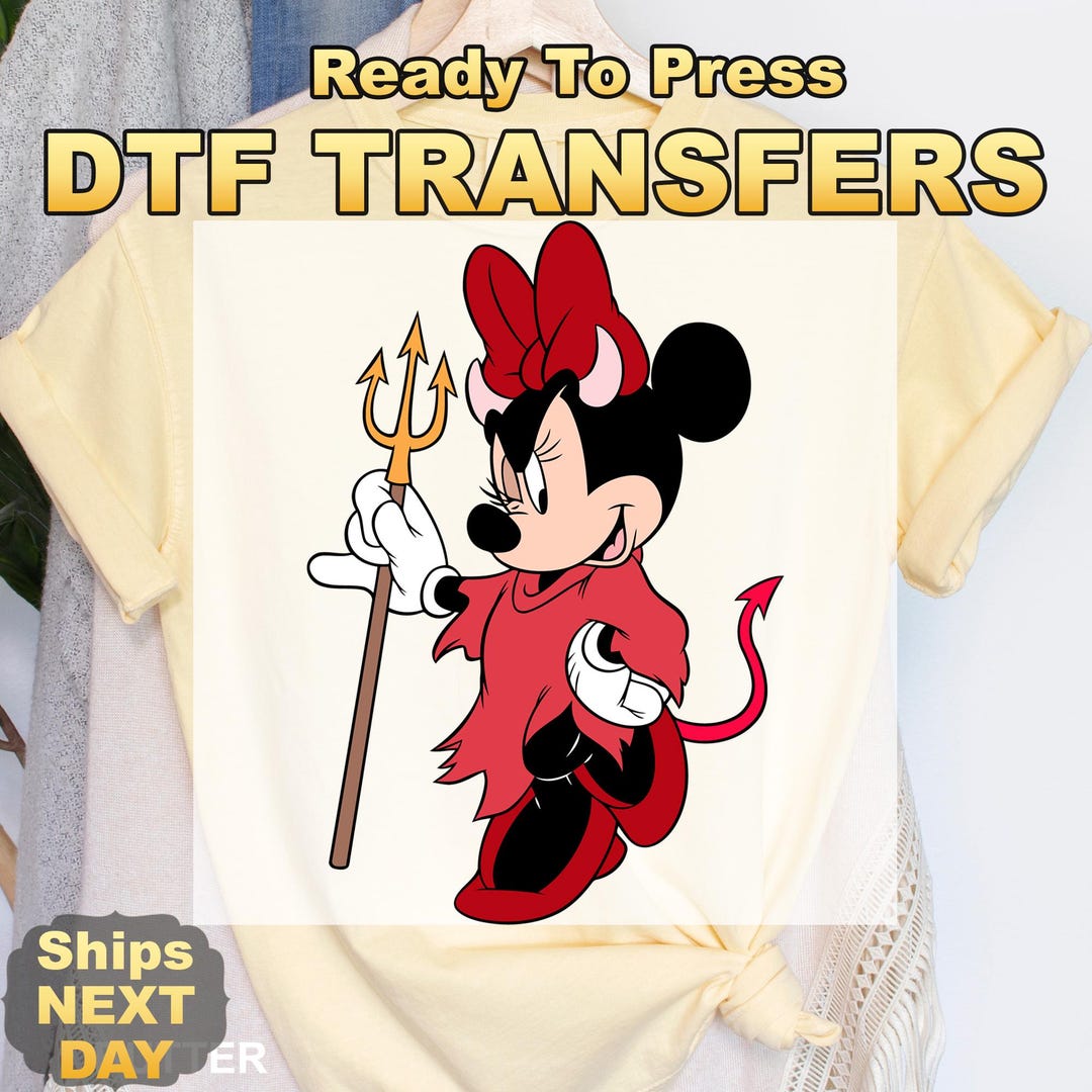 Minnie Devil Halloween Heat Press Transfer, Halloween Disney Ready to ...