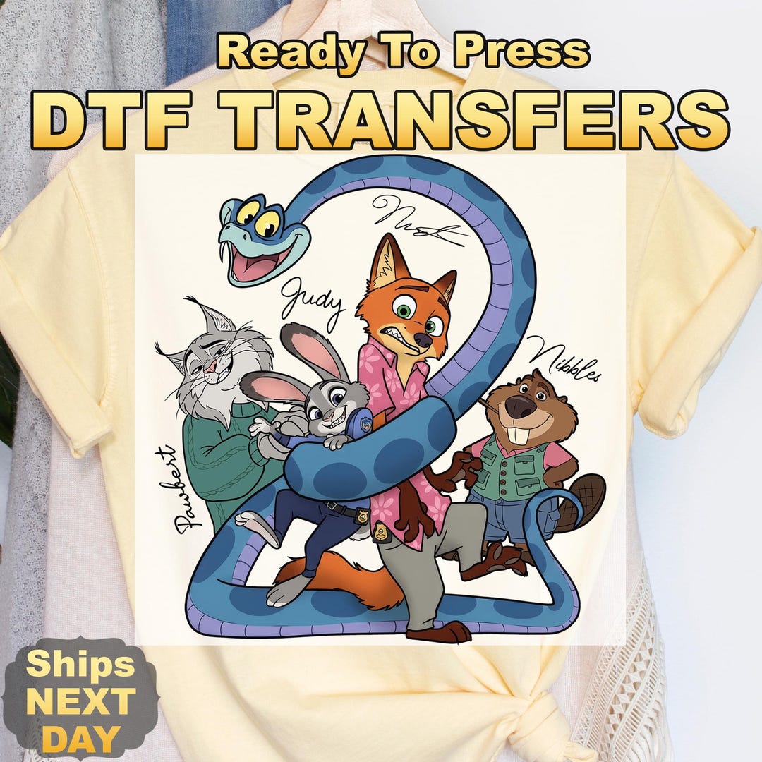 Disney Zootopia 2 Signatures DTF Transfers, Walt Disney World Heat ...