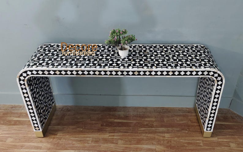 Handmade Mother of Pearl Inlay Console Table - Luxury Living Room ...