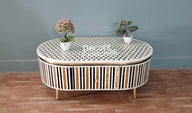 Indian Handmade Bone Inlay 1 Drawer Coffee Table, Bone Inlay Furniture ...