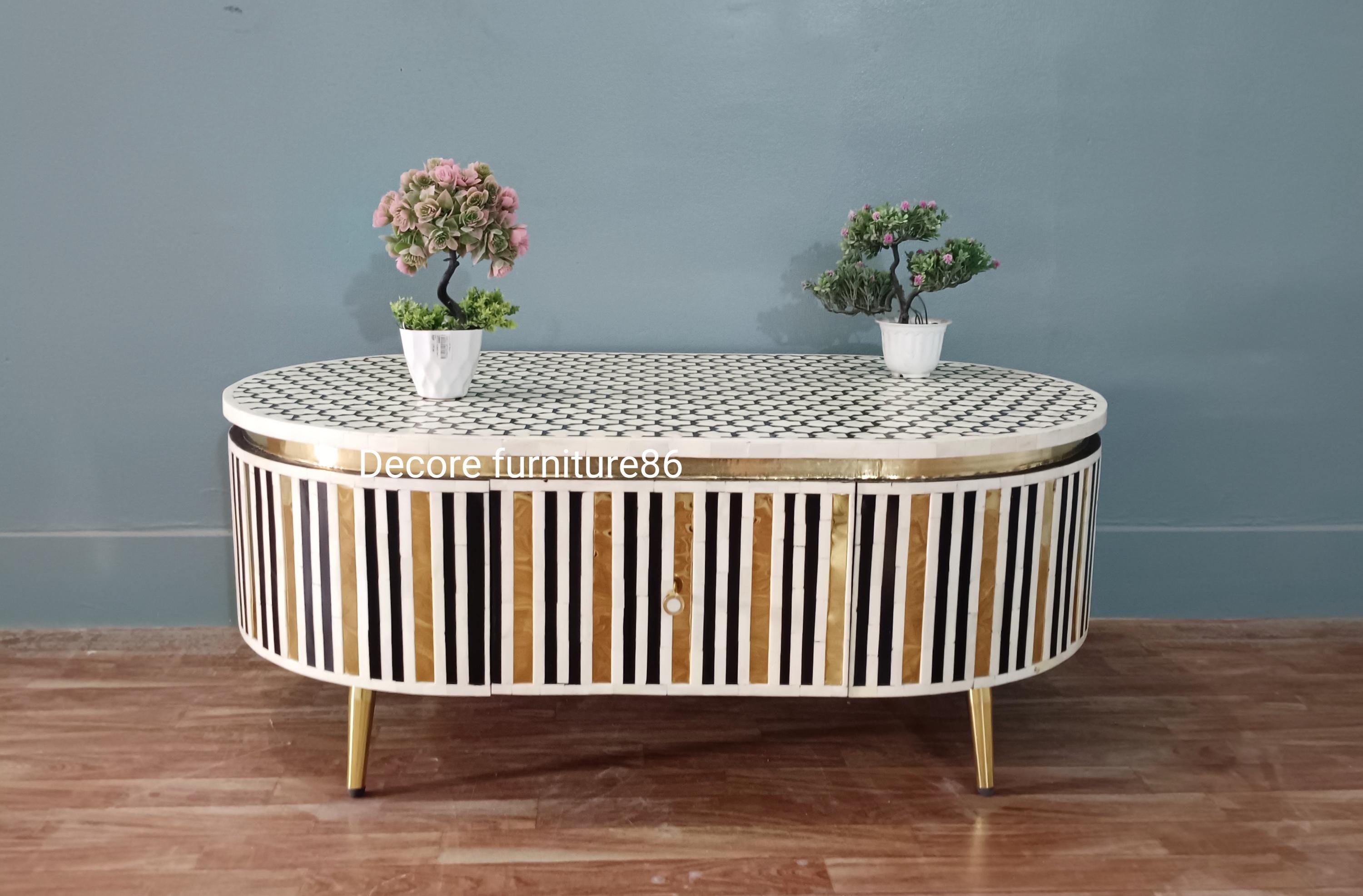 Indian Handmade Bone Inlay 1 Drawer Coffee Table, Bone Inlay Furniture ...