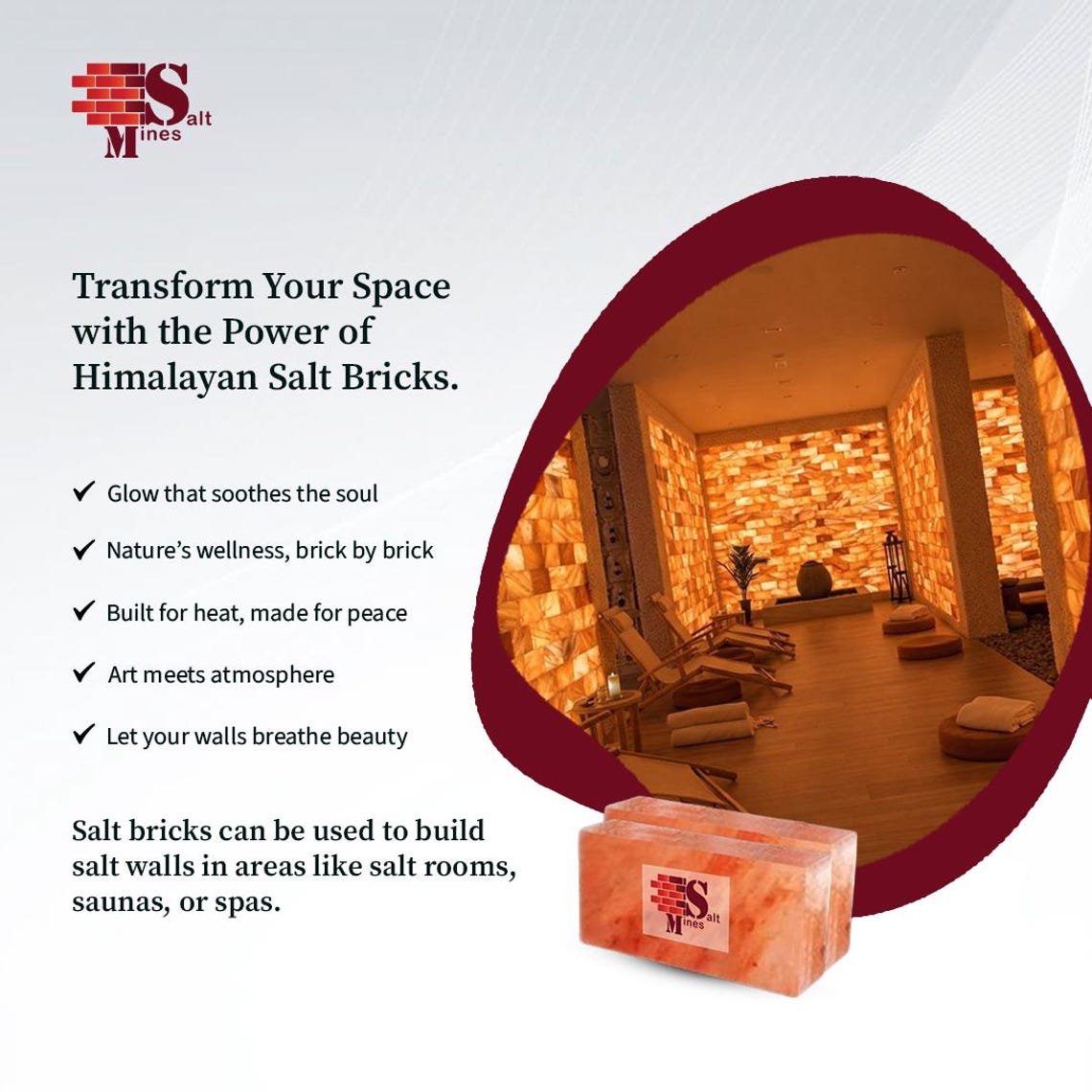 Build 18 Sq. Ft. Salt Wall Pack of 90 Salt Bricks for DIY, Spa, Sauna ...