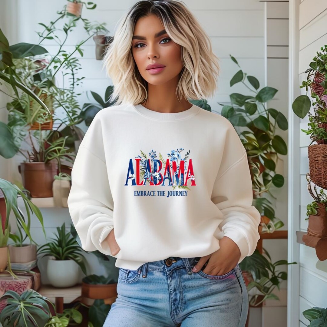 Alabama Floral Cozy Sweater, State Gift for Daughter, Soft Fleece ...