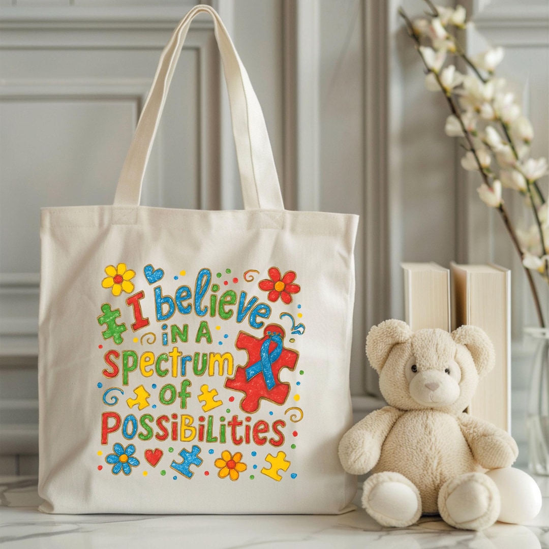 Autism Awareness Canvas Tote Bag for Inclusive Classroom Sensory Tool ...