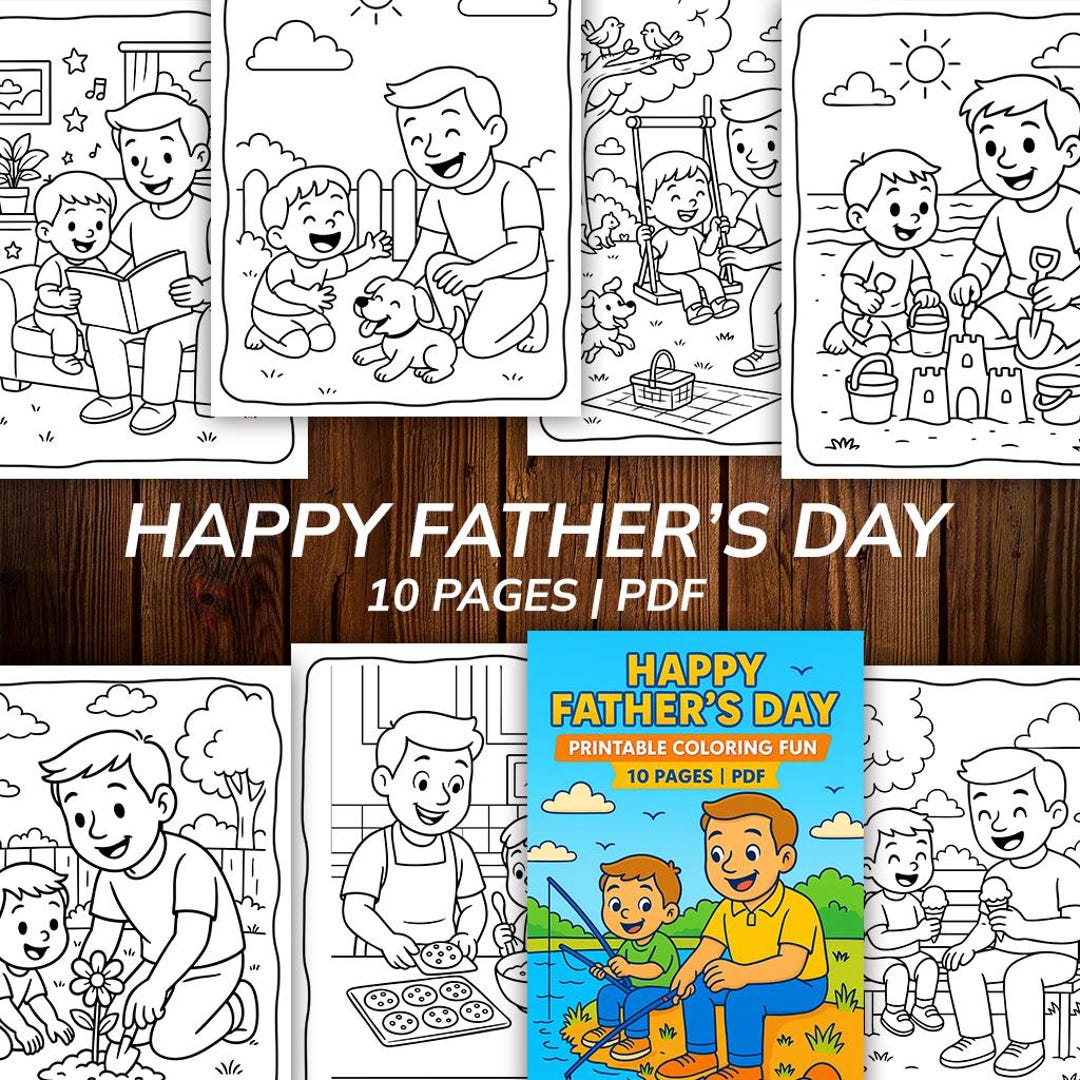 Happy Father’s Day – Printable Coloring Fun - Etsy