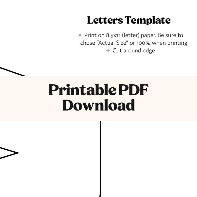 Letter Banner Template - Printable Letters PDF - Etsy