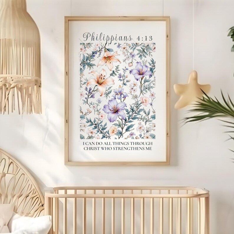 Bible Verse Digital Download, Philippians 4:13, Christian Wall Art ...