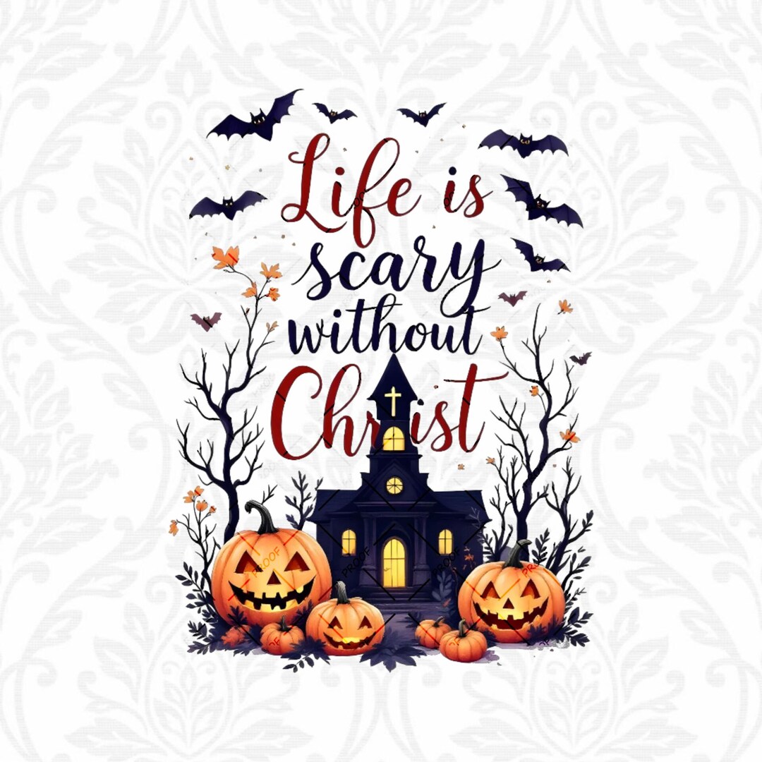 Christian Halloween PNG: Church, Pumpkins, Bats (digital Download ...