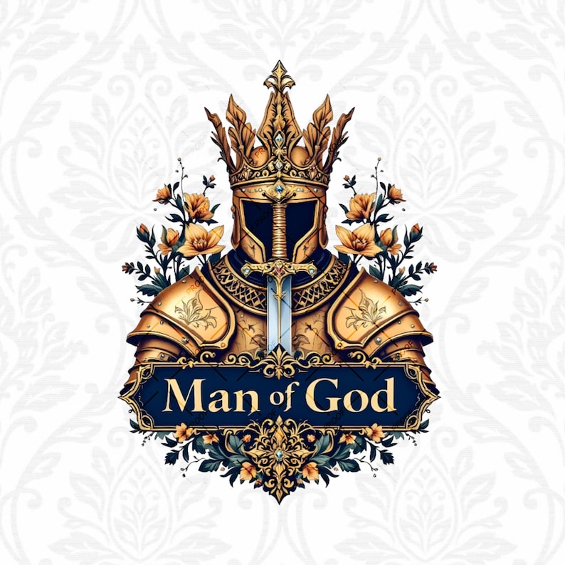 Man of God PNG: Christian Armor, Sword & Flowers (digital Download ...