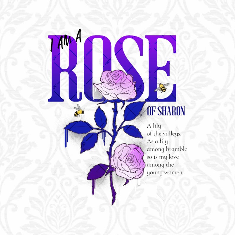 Rose of Sharon PNG: Song of Solomon Bible Verse, Floral Sublimation ...