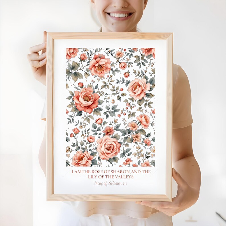 Songs of Solomon 2:1 PNG, I Am the Rose of Sharon, Christian Wall Art ...