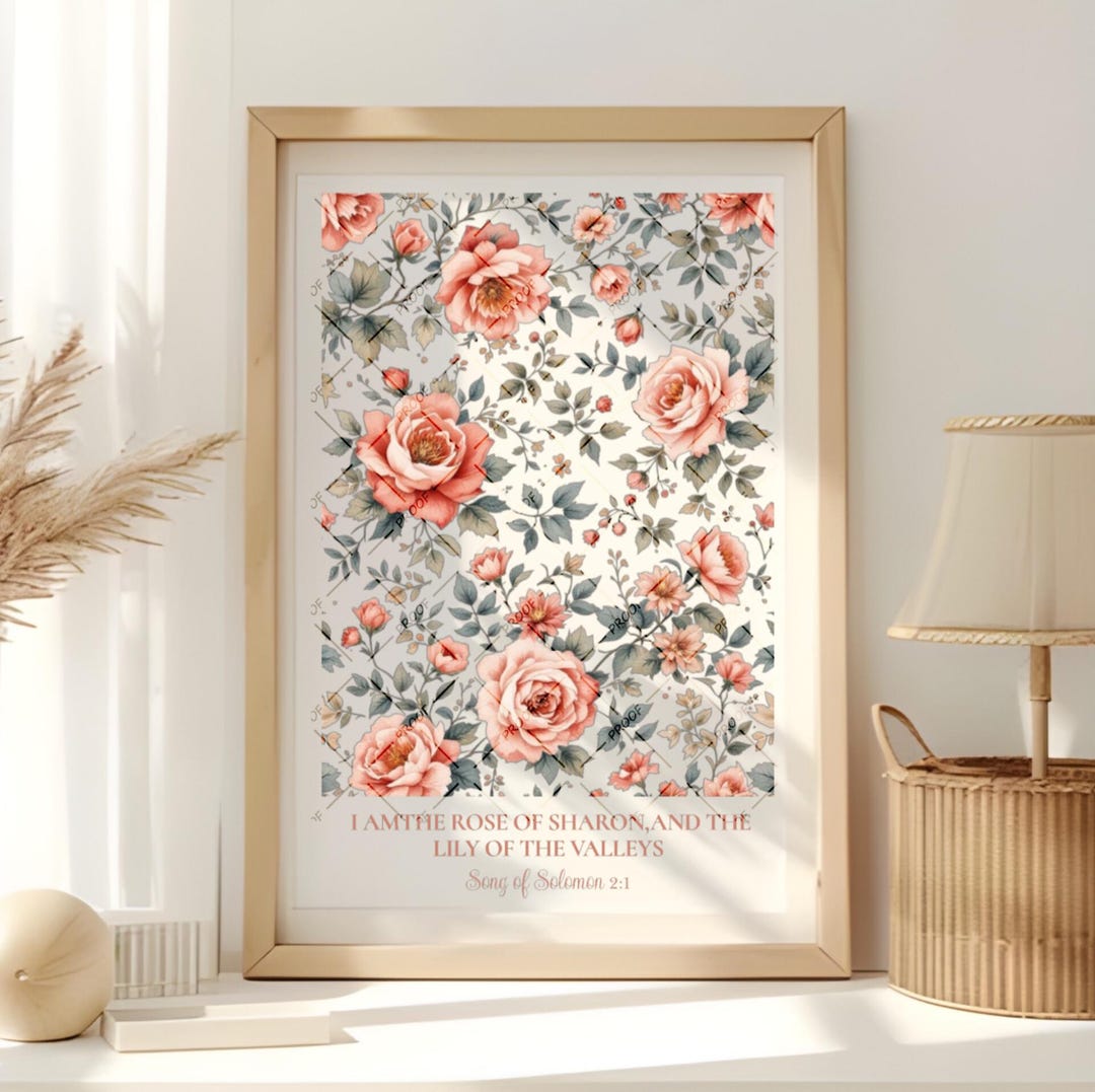 Songs of Solomon 2:1 PNG, I Am the Rose of Sharon, Christian Wall Art ...