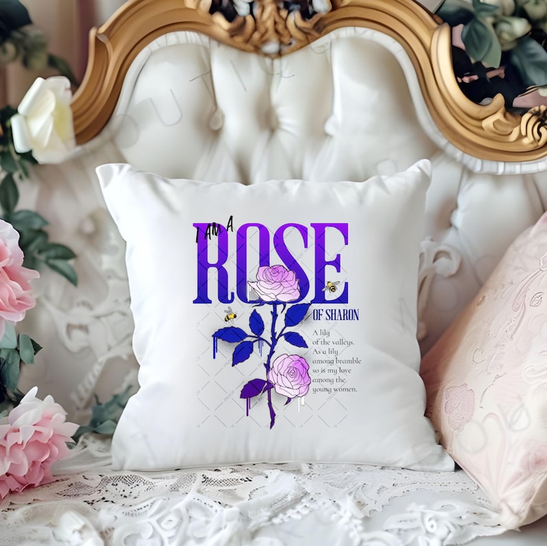 Rose of Sharon PNG: Song of Solomon Bible Verse, Floral Sublimation ...