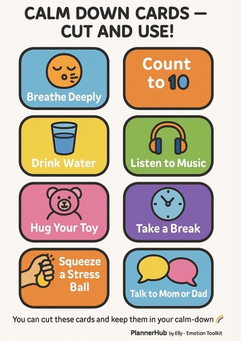 Emotion Regulation Toolkit | Kids Feelings Chart, Calm Down Corner (PDF ...