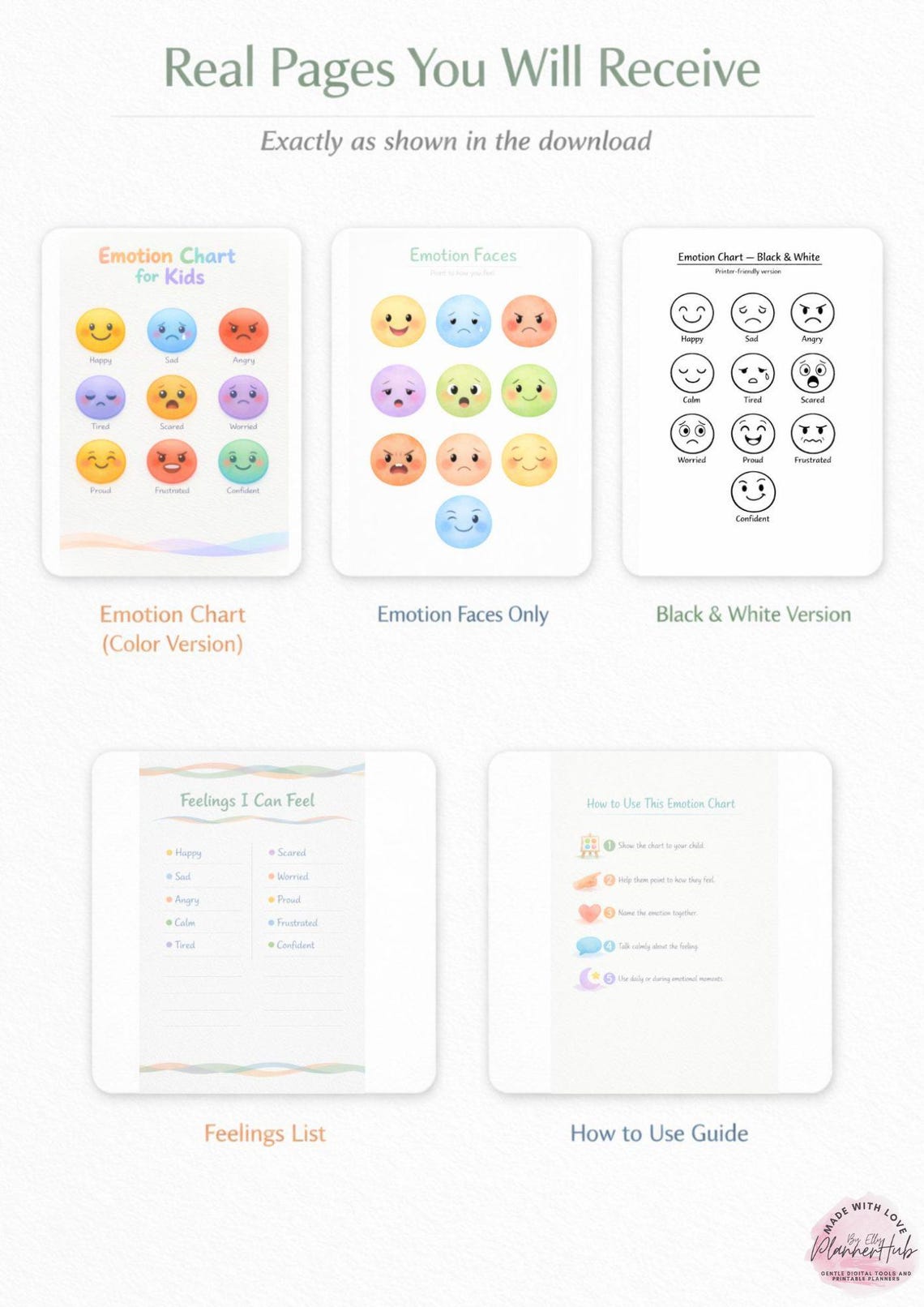 Kids Emotion Chart | Feelings Visual Aid (instant Download) - Etsy