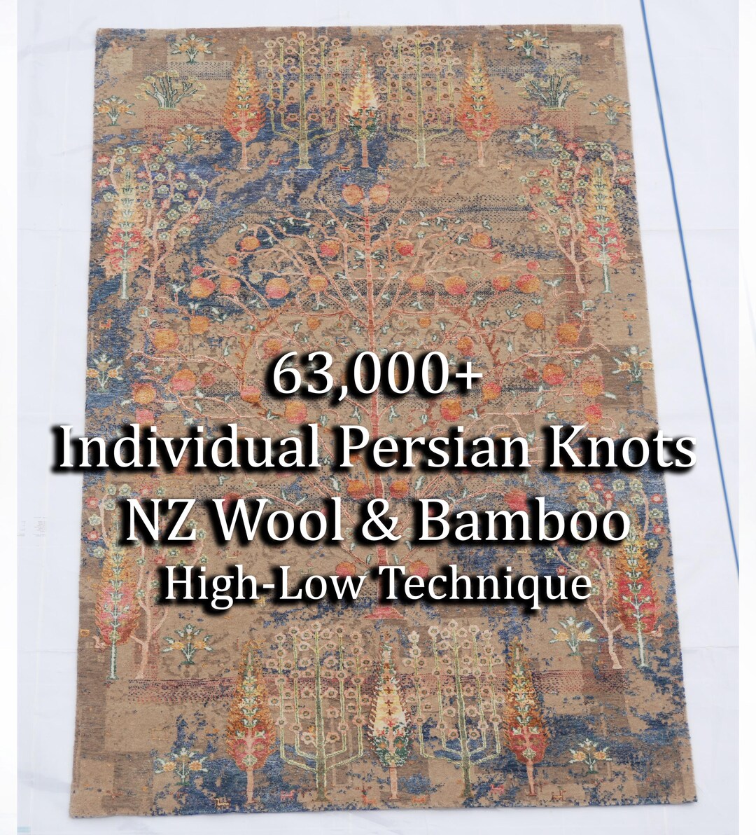 Persian Gabbeh Tree of Life Rug 8x6 | Hand Knotted Natural Dye Wool ...