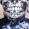 Zombie Apocalypse Holographic Skull Face Silver Bomb Print Black ...