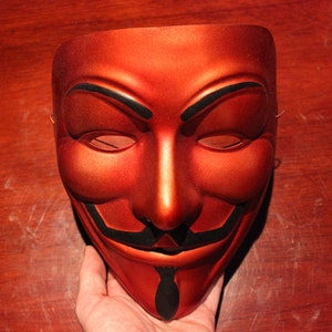 RED CHROME METALLIC Hand Painted Custom Guy Fawkes V for Vendetta ...