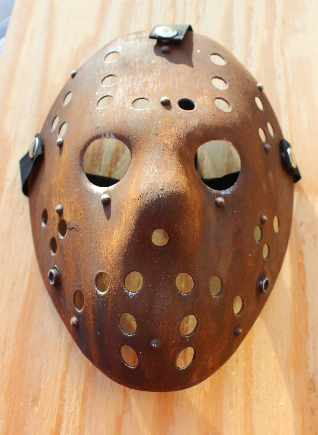 Custom Painted RUST Rivet Jason Voorhees Mask Friday the 13th - Etsy
