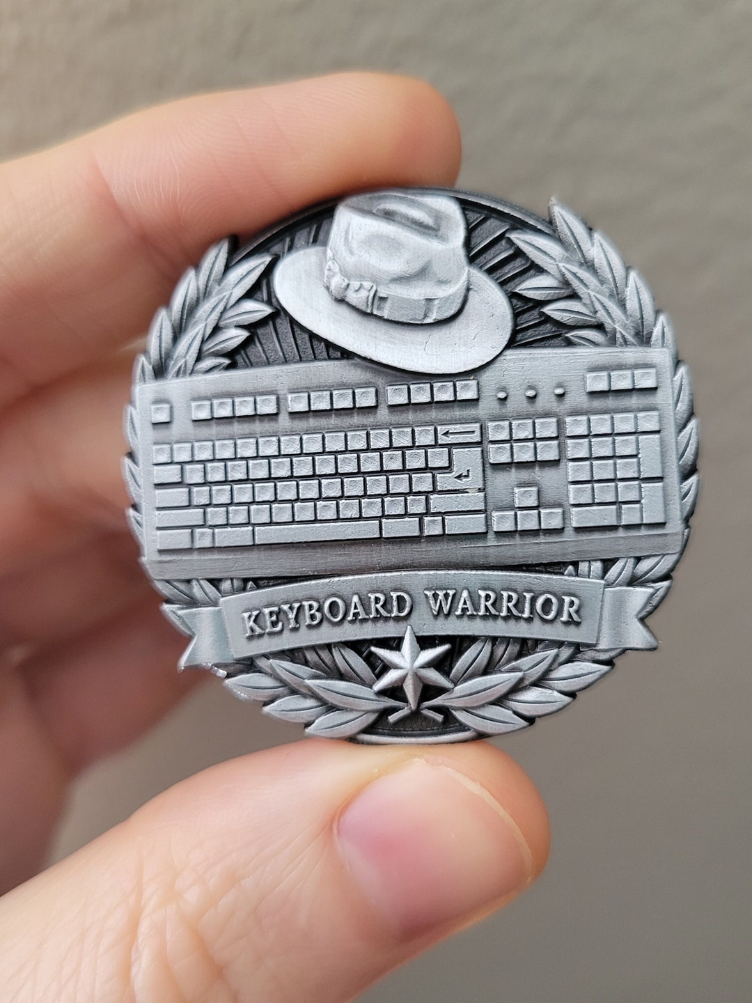 KEYBOARD WARRIOR Medal of Honor Award Pin Flair Valor Merit Badge War ...