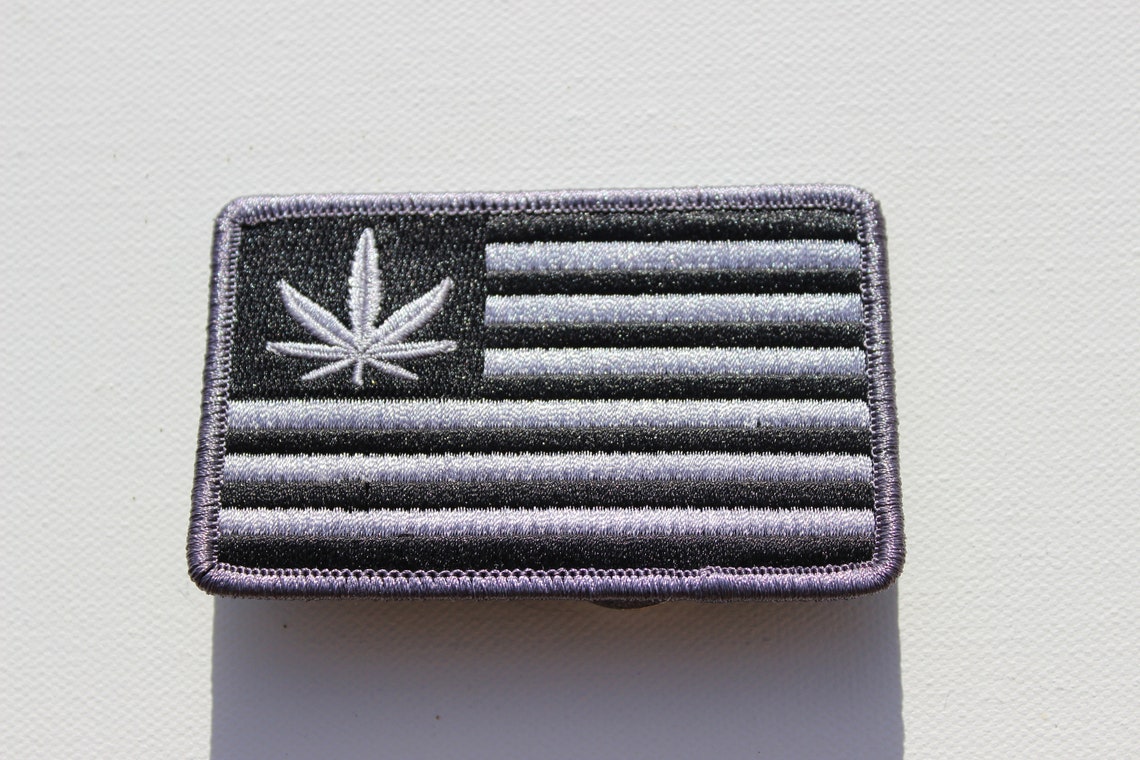 USA Cannabis American Flag Embroidered Iron-on Patch Subdued - Etsy