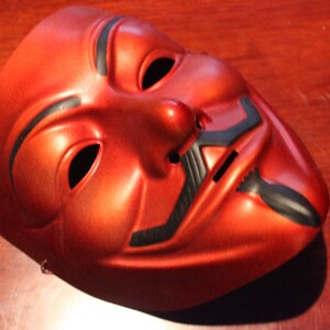 RED CHROME METALLIC Hand Painted Custom Guy Fawkes V for Vendetta ...