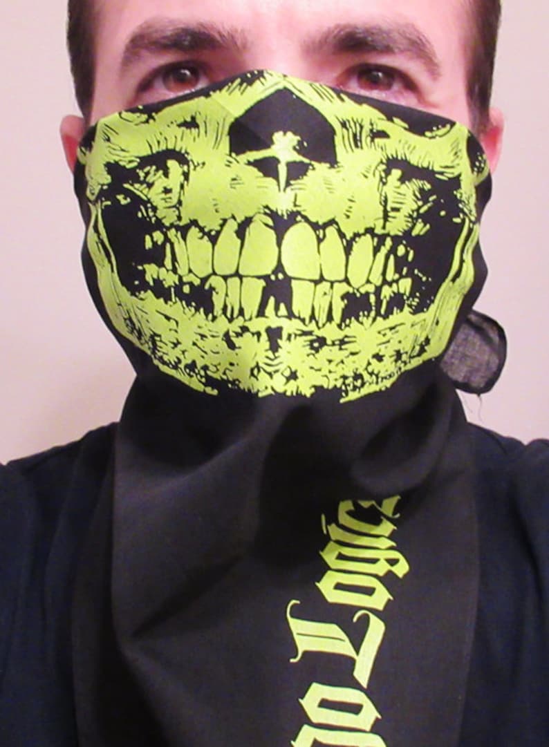 Dayglow Neon SAFETY YELLOW Black Light UV Reactive Skull - Etsy