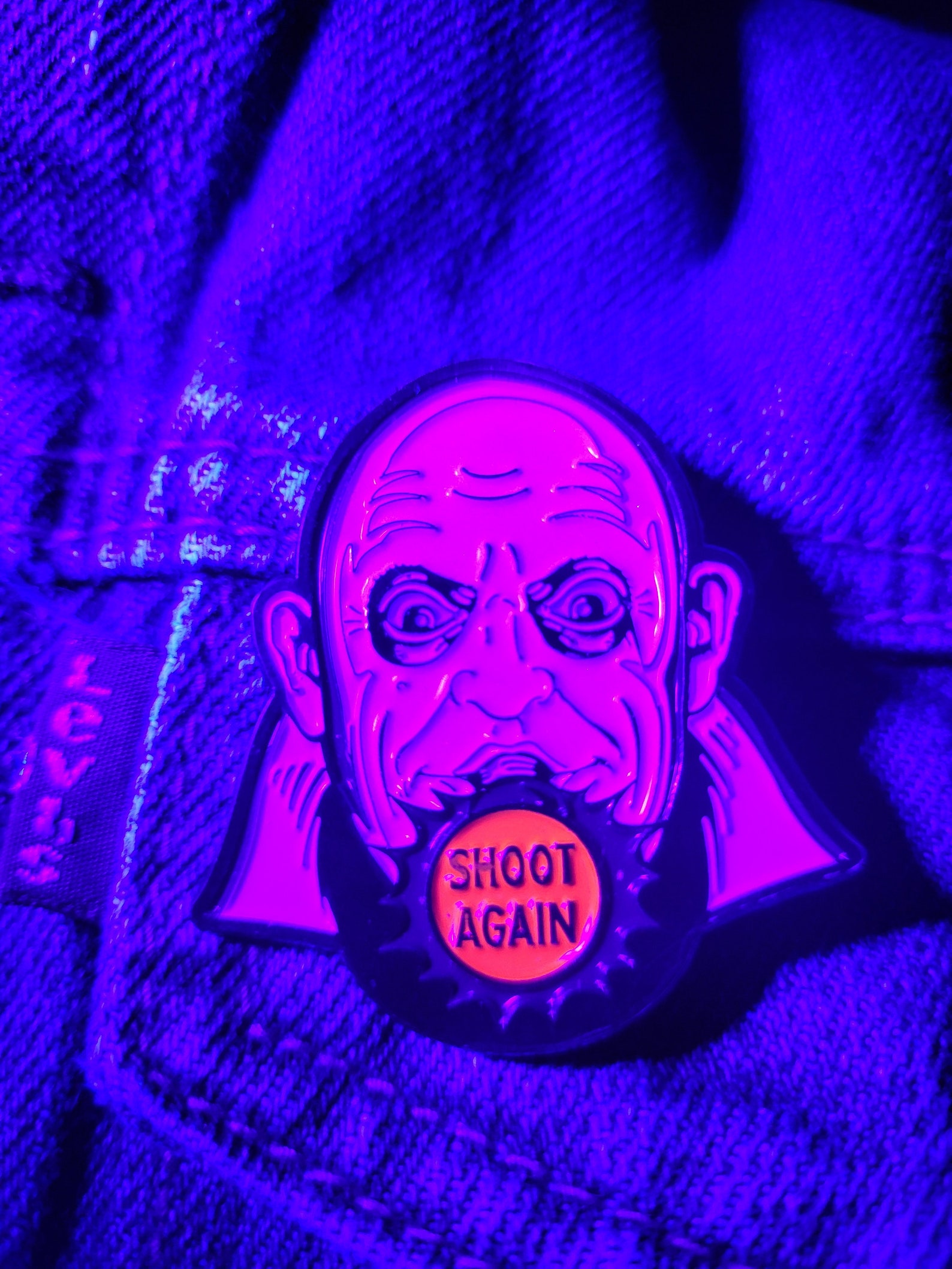 SHOOT AGAIN Uncle Fester the Addams Family Pinball Enamel Pin Lapel 90s ...