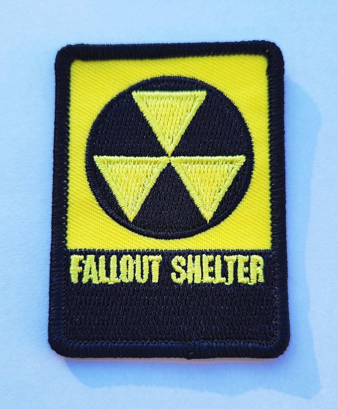 FALLOUT SHELTER 1950s Vintage Sign Embroidered Iron-on Patch Nuclear ...