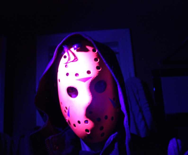 Miami Vice Neon Pink Blue Rave Jason Voorhees Friday the 13th - Etsy