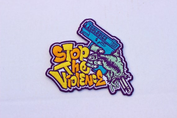Stop the Violence Graffiti Glock Severed Hand Embroidered - Etsy