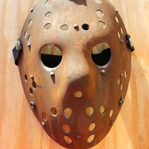 Custom Painted RUST Rivet Jason Voorhees Mask Friday the 13th - Etsy